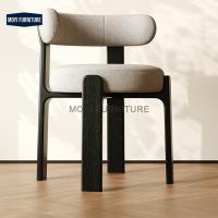 China Solid Wood Dining Chairs Modern and Simple Backrest Makeup Chairs, Solid Wood Walnut Color Hotel Leisure for sale