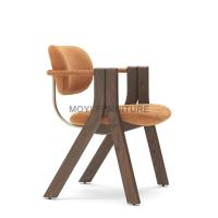 China Traditional French Style Velvet Upholstered Backrest Dining Room Chairs Luxury Solid Wood Restaurant Wedding Chair for Hotel for sale