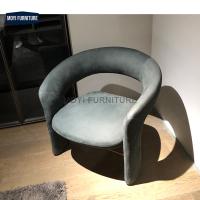 China Nordic Minimalist Leather Single Sofa Chair Modern Dining Room Furniture Curved Backrest Dining Chair for Home for sale