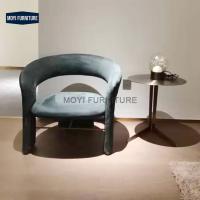 China Nordic Minimalist Leather Single Sofa Chair Modern Dining Room Furniture Curved Backrest Dining Chair for Home for sale