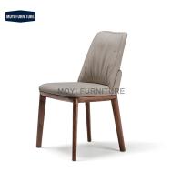 China Modern Hotel Wooden Restaurant Chairs Luxury Solid Wood Upholstered Leather Dining Chair for Banquet Dining Room Furniture for sale