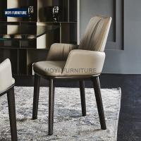 China Modern Hotel Wooden Restaurant Chairs Luxury Solid Wood Upholstered Leather Dining Chair for Banquet Dining Room Furniture for sale