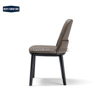 China Modern Hotel Wooden Restaurant Chairs Luxury Solid Wood Upholstered Leather Dining Chair for Banquet Dining Room Furniture for sale