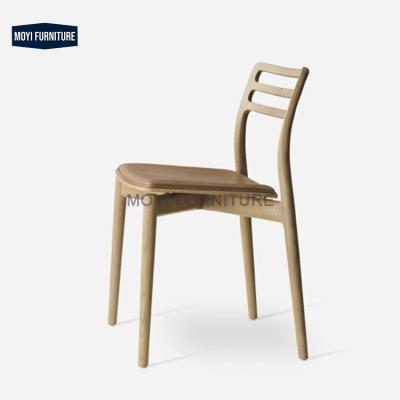 China Classical Creative Home Furniture Microfiber Leather Cushion White Ash Wood Frame Dining Chair for Hotel Lobby for sale