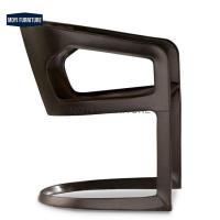 China Modern New Design Leather Dining Chair Hotel Villa Black Metal Frame S Shape Restaurant Armchair Furniture for sale