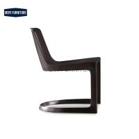 China Modern New Design Leather Dining Chair Hotel Villa Black Metal Frame S Shape Restaurant Armchair Furniture for sale