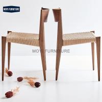 China Morezhome Unique Soft Designer Solid Wood Dining Chair with Rattan Seat for sale