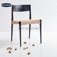 China Morezhome Unique Soft Designer Solid Wood Dining Chair with Rattan Seat for sale