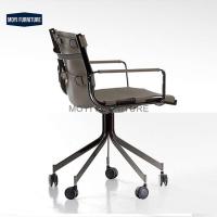 China Modern Luxury Office Furniture Stainless Steel Lifted Rotation Wheeling Study Chair Armrest Dining Chair for sale