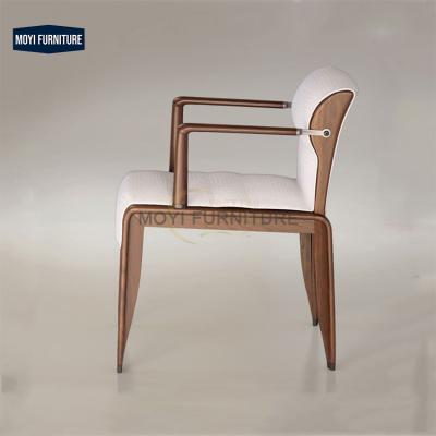 China Luxury Indoor Wooden Furniture Dining Room Chairs Sets Leisure Fabric Dining Side Chair for sale