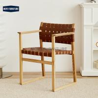 China Italian Style Modern Home Office Restaurant Cafe Wood Leather Dining Chairs for sale