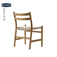 China Arm Dining Chair Made of Solid Ash Wood Frame with Woven Rattan on the Seat for Indoor and Outdoor Use for sale