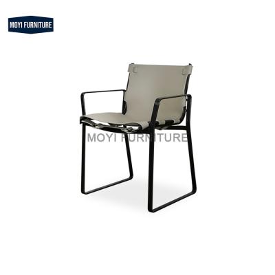 China Soft Leather Metal Frame Lounge Hotel Accent Chair for Events Modern Luxury Dining Room Restaurant Chair with Metal Leg for sale
