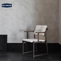 China MOYI Vintage Nordic Style Dining Chair with Wood Leather Seat Lamb Velvet Cushion Elegant Dining Room Furniture for sale