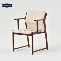 China MOYI Vintage Nordic Style Dining Chair with Wood Leather Seat Lamb Velvet Cushion Elegant Dining Room Furniture for sale
