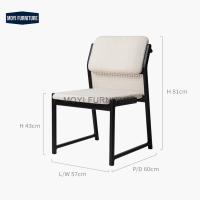China MOYI Vintage Nordic Style Dining Chair with Wood Leather Seat Lamb Velvet Cushion Elegant Dining Room Furniture for sale