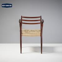 China Simple and Modern Straight-line Design Natural Wood Lounge Chair Woven Rope Seat and Curved Backrest Woven Rope Dining Chairs for sale