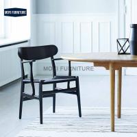 China MOYI Restaurant Furniture Curved Back Accent Solid Wood Dining Rope Seat Dining Chair for sale