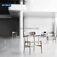 China MOYI Restaurant Furniture Curved Back Accent Solid Wood Dining Rope Seat Dining Chair for sale