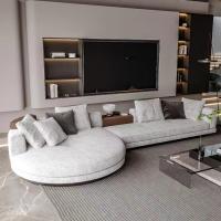 China MOYI L Shape Corner Italian Fabric Leather Living Room Furniture Modern Style Modernos White Leather Sectional Sofa for sale