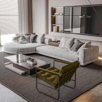 China MOYI L Shape Corner Italian Fabric Leather Living Room Furniture Modern Style Modernos White Leather Sectional Sofa for sale