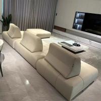 China Modern Minimalist Leather Italian Sofa Luxury Set Black Corner Couch Sofa Living Room Furniture High Quality Design for sale