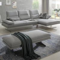 China Modern Italy Synthetic Leather Sofa L Shape Villa Adjustable Armrest Lounge Sofas for sale