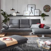 China Modern Italy Synthetic Leather Sofa L Shape Villa Adjustable Armrest Lounge Sofas for sale