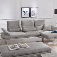 China Modern Italy Synthetic Leather Sofa L Shape Villa Adjustable Armrest Lounge Sofas for sale