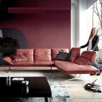 China Modern Italy Synthetic Leather Sofa L Shape Villa Adjustable Armrest Lounge Sofas for sale