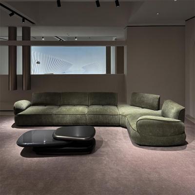 China Italian Designer Cream Style Sectional Sofa Customizable Minimalist Living Room Set with Movable Backrest for Apartment Villa for sale