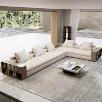 China Luxury Italian Style Living Room Furniture Sofa Home Furniture Sofa Large Set Wood Arm Fabric Sofa Sectionals for sale