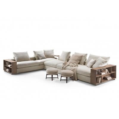 China Luxury Italian Style Living Room Furniture Sofa Home Furniture Sofa Large Set Wood Arm Fabric Sofa Sectionals for sale
