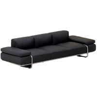 China Bauhaus-Style High-Legged Straight-Line Sofa Multi-Seat Leather for Living Room Villa Business Negotiation Made Durable PU for sale