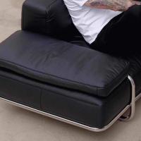 China Bauhaus-Style High-Legged Straight-Line Sofa Multi-Seat Leather for Living Room Villa Business Negotiation Made Durable PU for sale