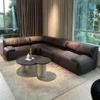 China l Shape 7 Seater Sofa Set with Corner Seat Luxury Leather Sectional Sofa Modern Living Room Sofa Set for sale