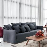 China Wabi-sabi Flax Art Simple Modern Single Double Three Can Be Disassembled and Washed Small Home Sofa Customization for sale