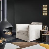 China Wabi-sabi Flax Art Simple Modern Single Double Three Can Be Disassembled and Washed Small Home Sofa Customization for sale