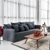 China Wabi-sabi Flax Art Simple Modern Single Double Three Can Be Disassembled and Washed Small Home Sofa Customization for sale