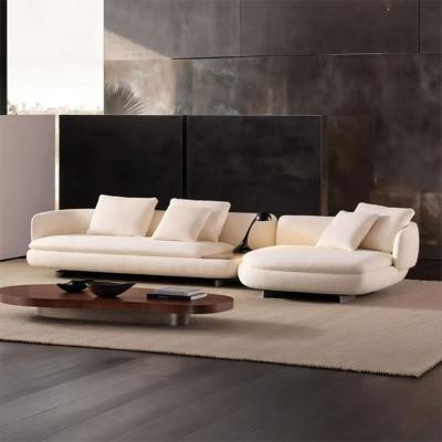 China Italian Minimalist Luxury Villa Living Room Sofa Set Hotel Lobby with Teddy Velvet Fabric Sectional Modular Couch for sale