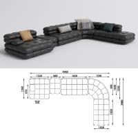 China Hotel Large Size Combination Luxury Sofa Set Living Room Furniture Mountain Step Sofa Leather Sofa Set for sale