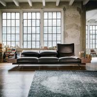 China Italian Minimalist Large Apartment Living Room Luxury Sofa Genuine Light Luxury Cowhide Leather Curved Special-shaped Corner for sale