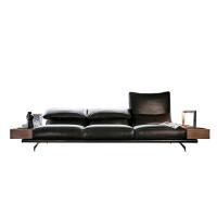 China Italian Minimalist Large Apartment Living Room Luxury Sofa Genuine Light Luxury Cowhide Leather Curved Special-shaped Corner for sale