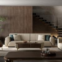 China Modern Luxury Single Modular Sofa Set Classic Nordic Wood Furniture Premium Light Luxury for Apartments Villas Manufactured for sale