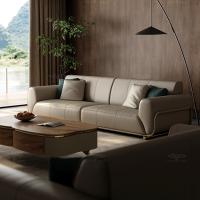 China Modern Luxury Single Modular Sofa Set Classic Nordic Wood Furniture Premium Light Luxury for Apartments Villas Manufactured for sale