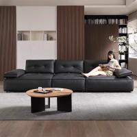 China Black Leather Modular Upholstered Lounge Sofa Sectional Couch Modern Fashion Living Room Furniture Compression Sofa Sets for sale