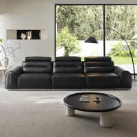 China Black Leather Modular Upholstered Lounge Sofa Sectional Couch Modern Fashion Living Room Furniture Compression Sofa Sets for sale