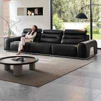 China Black Leather Modular Upholstered Lounge Sofa Sectional Couch Modern Fashion Living Room Furniture Compression Sofa Sets for sale