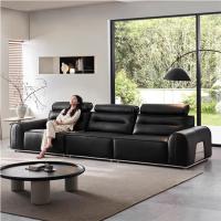 China Black Leather Modular Upholstered Lounge Sofa Sectional Couch Modern Fashion Living Room Furniture Compression Sofa Sets for sale