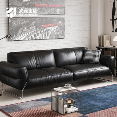 China European Style Modern Leather Sofa Set High Quality Home Office Furniture with Storage Design Sponge Filled for sale